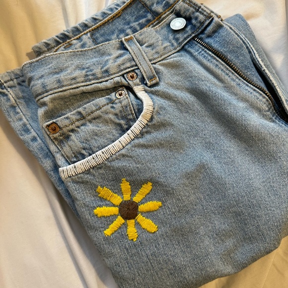 Levi's | Jeans | Vintage Levis With Embroidered Flowers | Poshmark